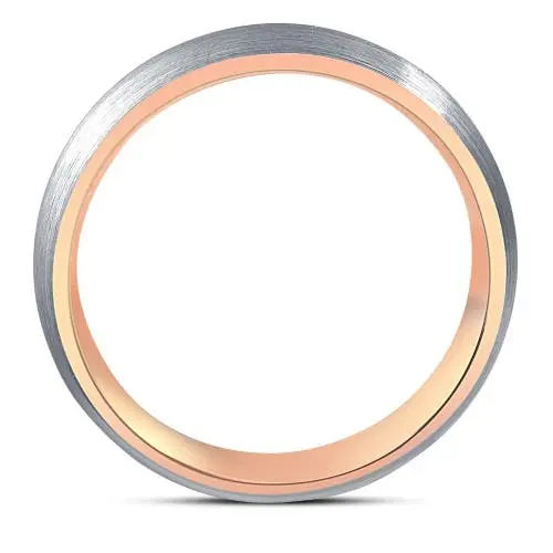 BLISS DIAMOND Brushed Two Tone 6mm Band Ring