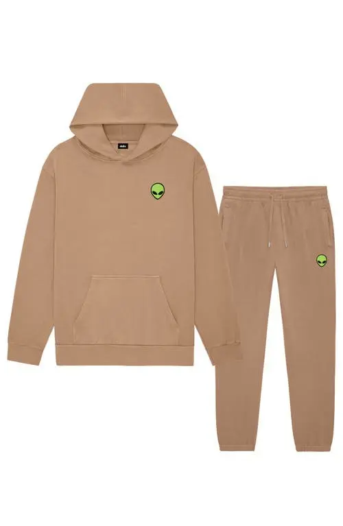 DALIX Relaxed Fit Fleece Sweatsuit - Camel