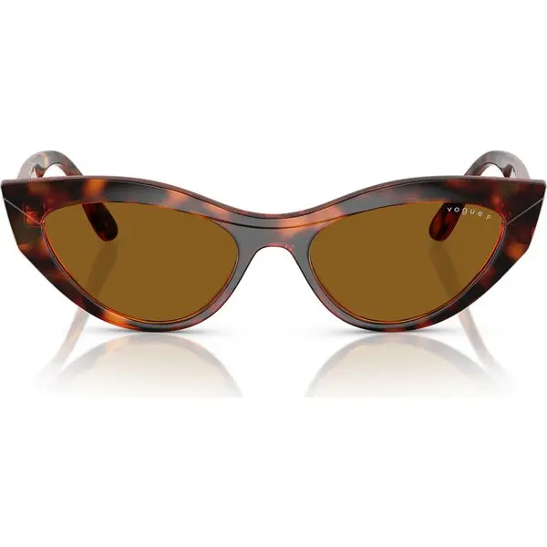 VOGUE 52mm Polarized Cat Eye Sunglasses - Dark Havana