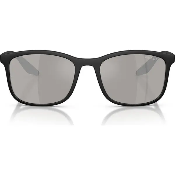 Prada 56mm Pillow Sunglasses - Matte Black/grey Silver