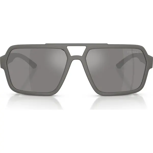 Prada 59mm Pilot Sunglasses - Grey Mirror Silver