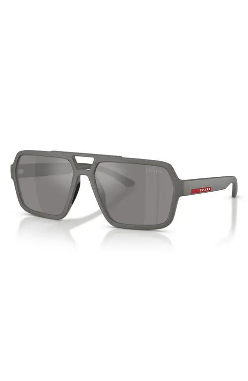 Prada 59mm Pilot Sunglasses - Grey Mirror Silver