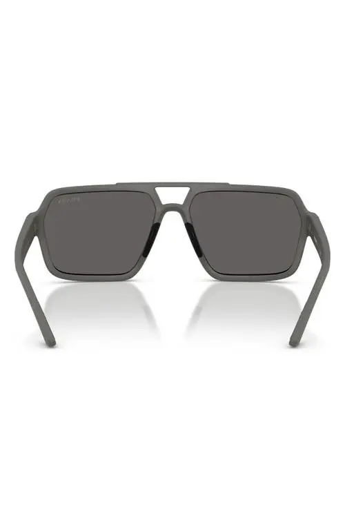 Prada 59mm Pilot Sunglasses - Grey Mirror Silver