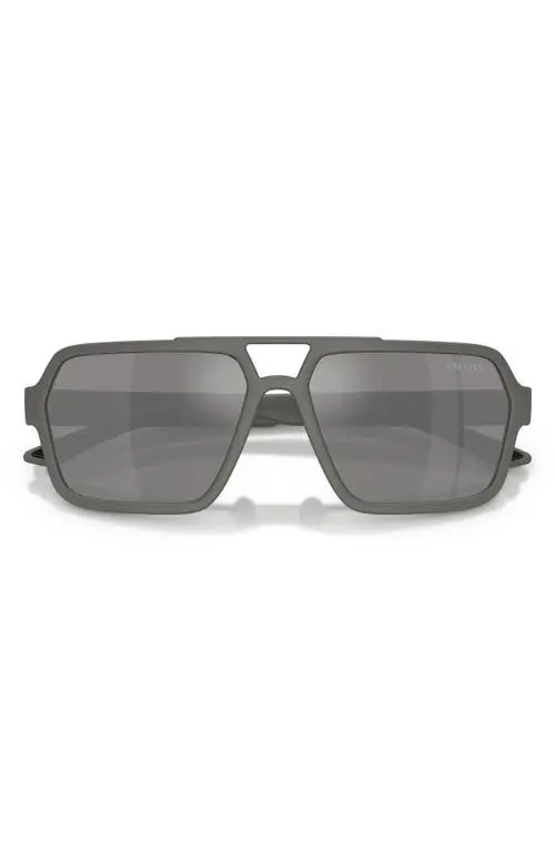 Prada 59mm Pilot Sunglasses - Grey Mirror Silver