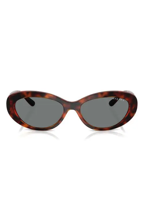 VOGUE 55mm Polarized Oval Sunglasses - Dark Havana