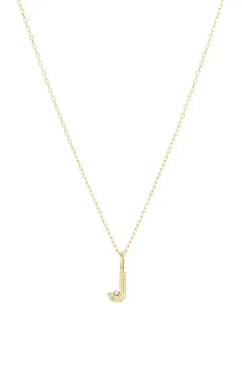 Adina Reyter Groovy Diamond Initial Charm Necklace - Yellow Gold - J