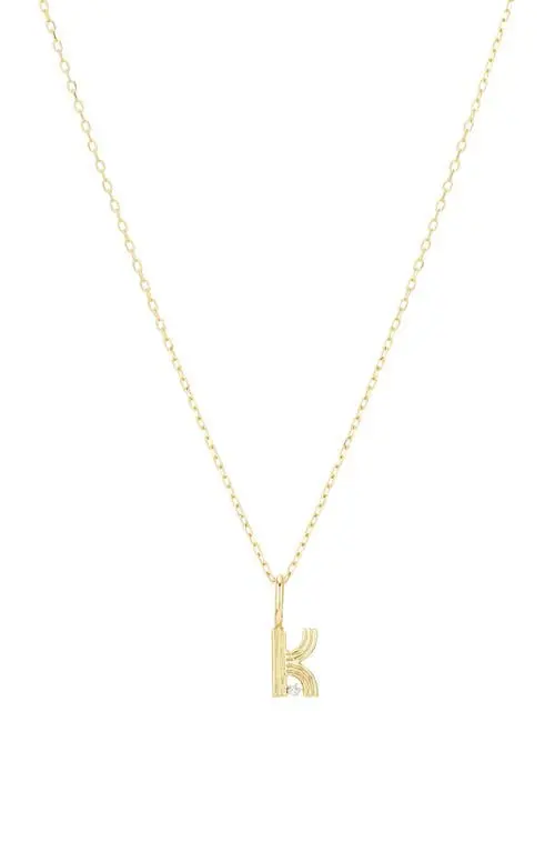 Adina Reyter Groovy Diamond Initial Charm Necklace - Yellow Gold - K