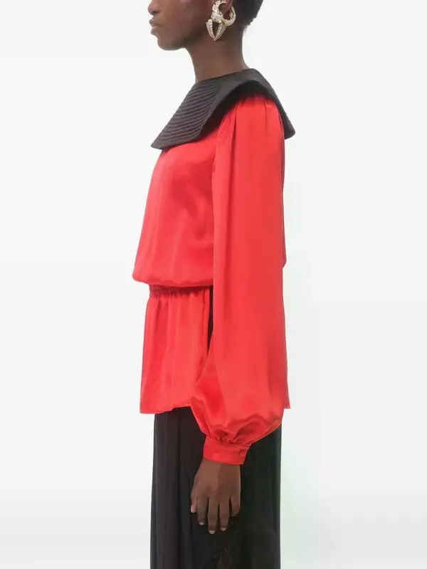 Valentino Garavani Elasticated-waistband Blouse - Red