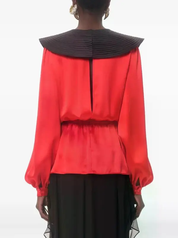 Valentino Garavani Elasticated-waistband Blouse - Red