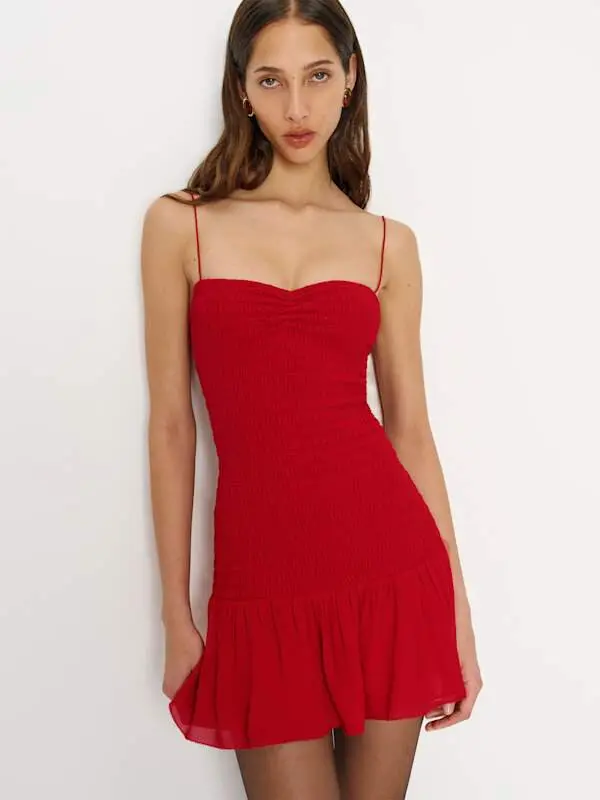 REFORMATION Janessa Mini Dress - Red