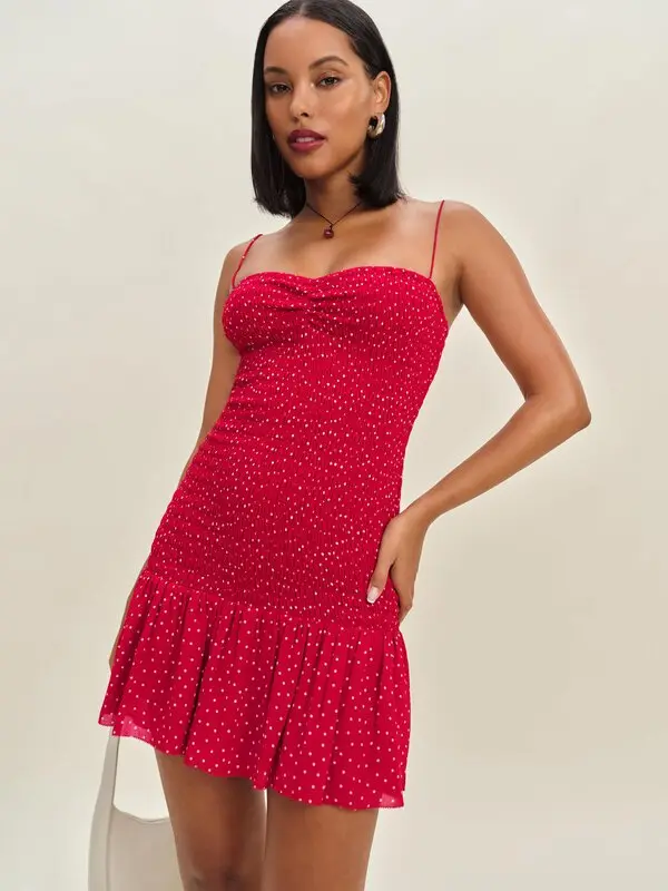 REFORMATION Janessa Mini Dress - Red