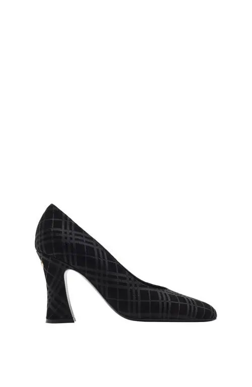 Burberry Check Suede Trinket Pumps