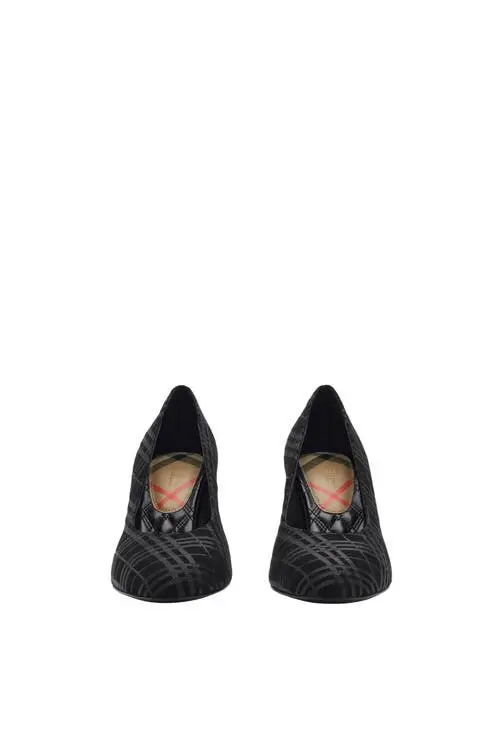Burberry Check Suede Trinket Pumps
