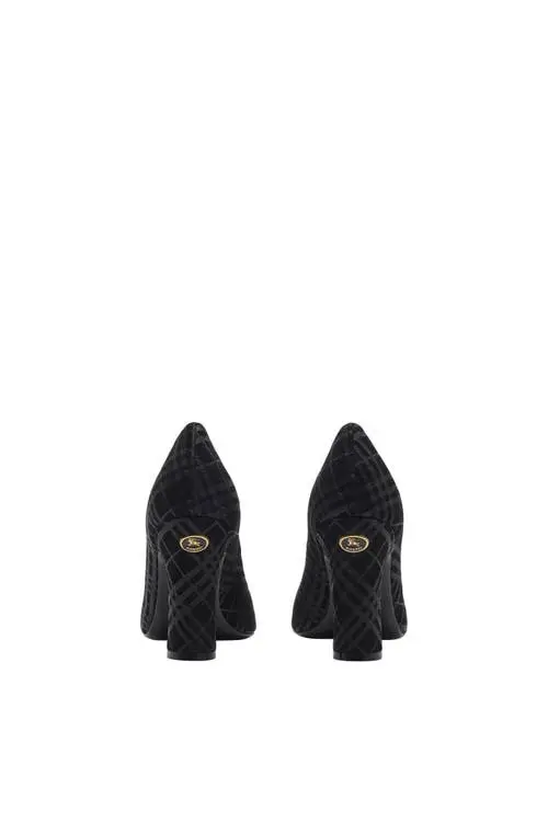 Burberry Check Suede Trinket Pumps