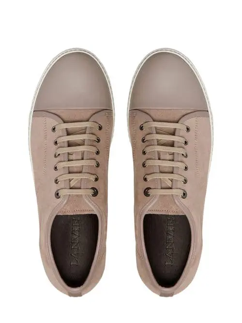 LANVIN Dbb1 Suede And Leather Sneakers - Beige