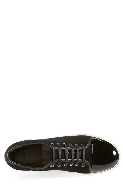 LANVIN Dbb1 Suede And Patent Leather Sneakers - Black