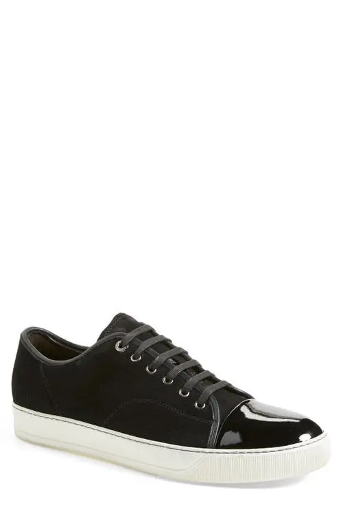 LANVIN Dbb1 Suede And Patent Leather Sneakers - Black