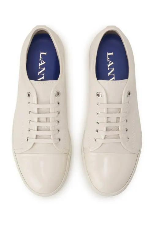 LANVIN Dbb1 Suede And Patent Leather Sneakers - Light Beige