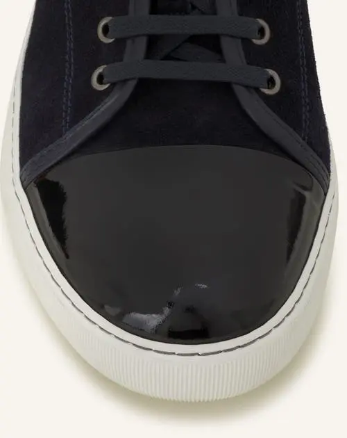 LANVIN Dbb1 Suede And Patent Leather Sneakers - Navy Blue