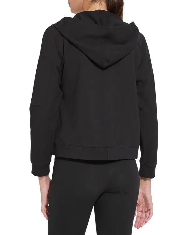 Lyssé Cotton Zip Up Hoodie Sweatshirt - Black