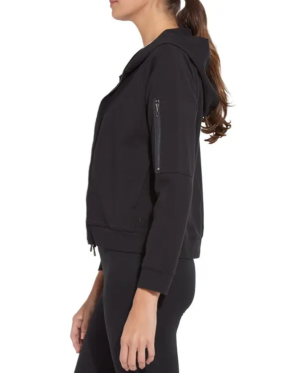 Lyssé Cotton Zip Up Hoodie Sweatshirt - Black