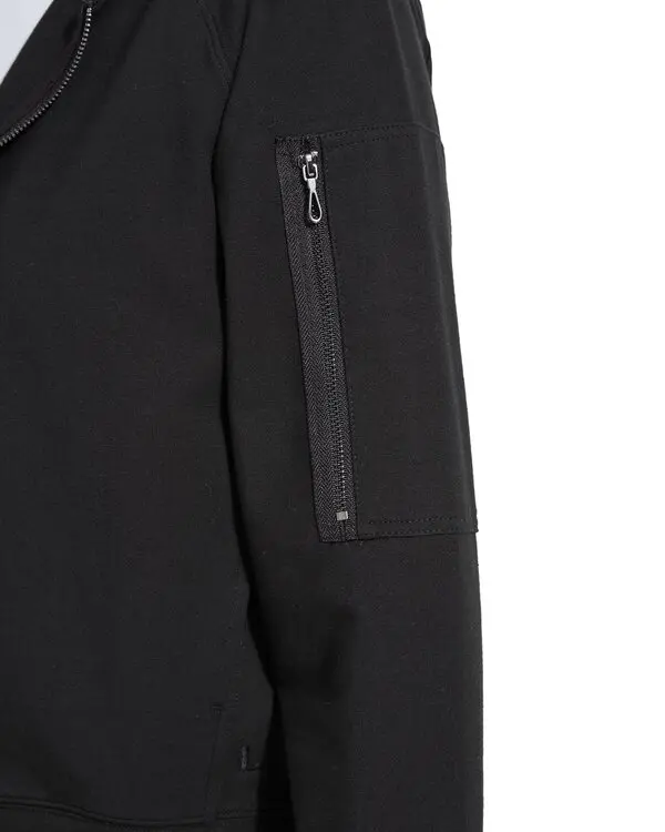 Lyssé Cotton Zip Up Hoodie Sweatshirt - Black