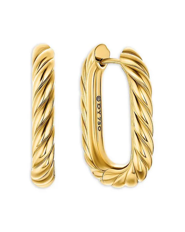 David Yurman Dy Madison Cable Hoop Earrings - Gold