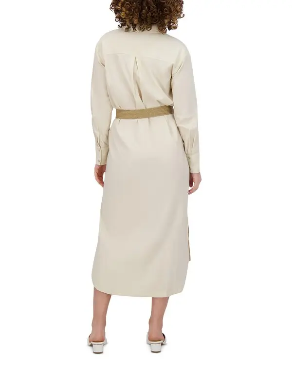 POINT Linen Blend Shirt Dress - Ecru