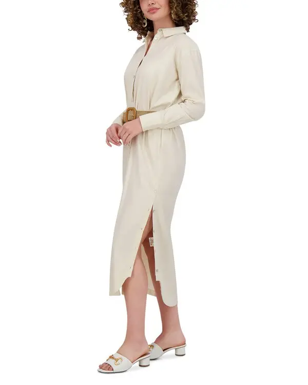 POINT Linen Blend Shirt Dress - Ecru