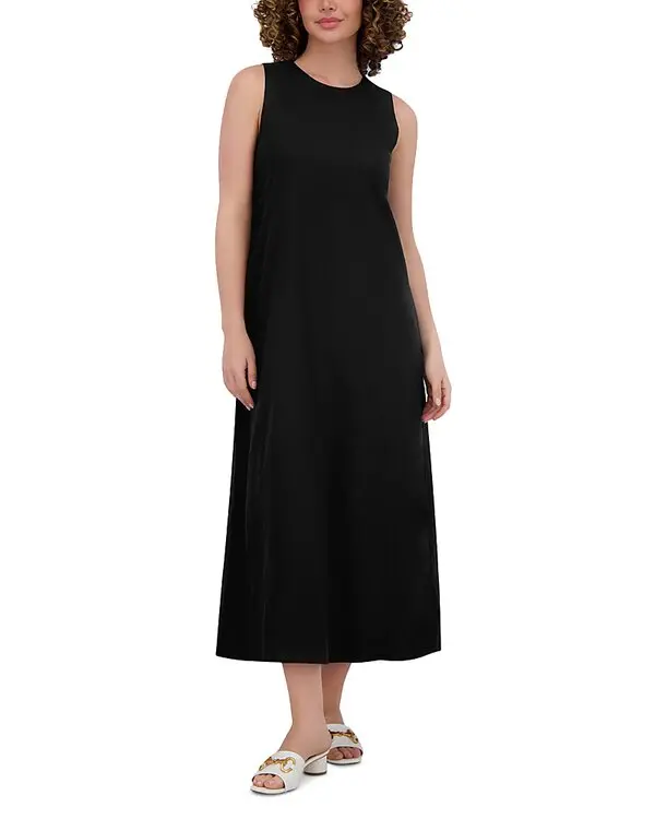 POINT Linen Blend Crewneck Maxi Dress - Black