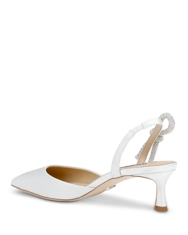 Badgley Mischka Gentry Pointed Pumps - White Satin