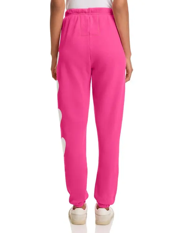 Aviator Nation Heart Stitch Sweatpants - Neon Pink/white