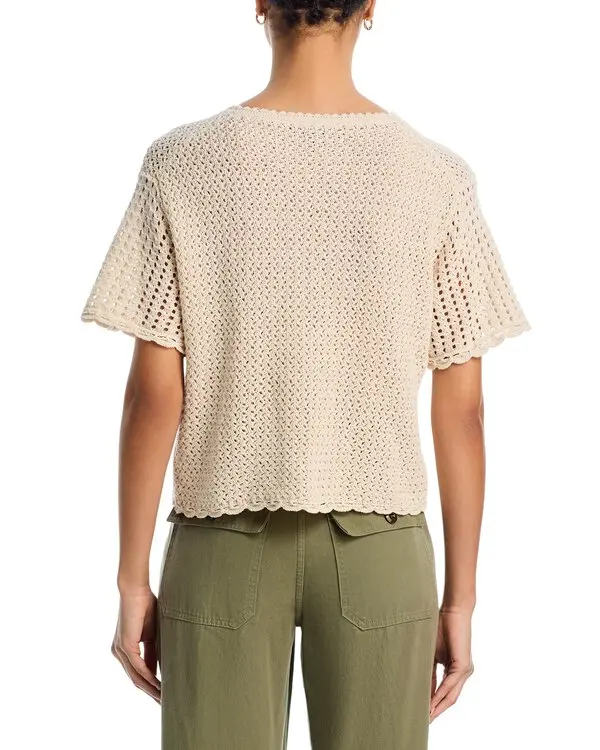 Rag & Bone Khloe Short Sleeve Open Knit Sweater