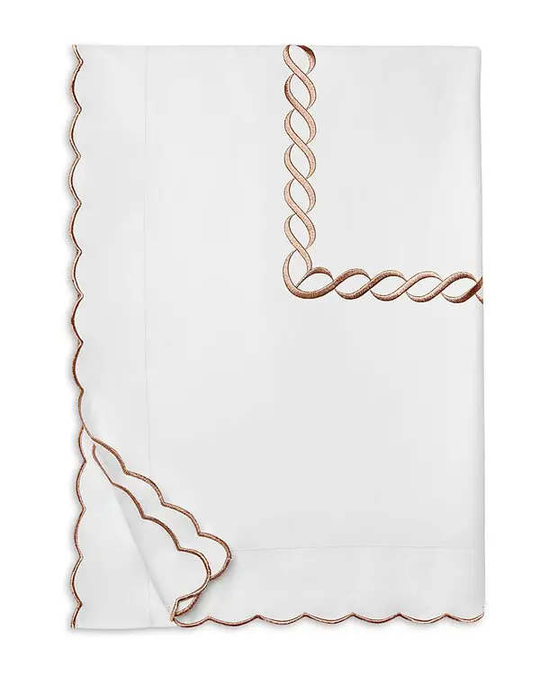 PRATESI Treccia Splendore Duvet Cover, King - White/rose Gold