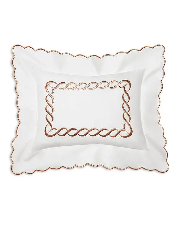 PRATESI Treccia Splendore Boudoir Sham - White/rose Gold