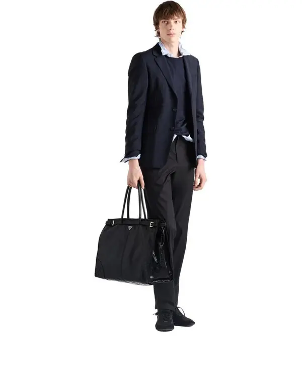 Prada Leather Tote Bag - Black