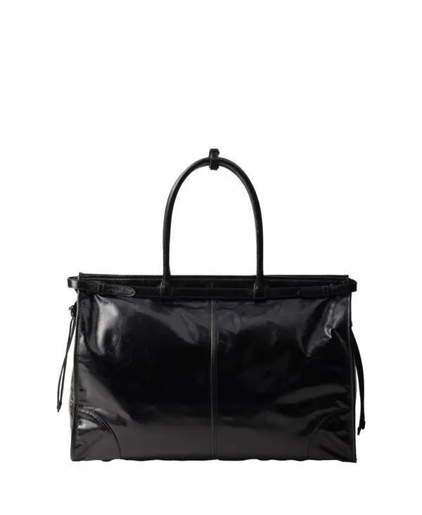 Prada Leather Tote Bag - Black