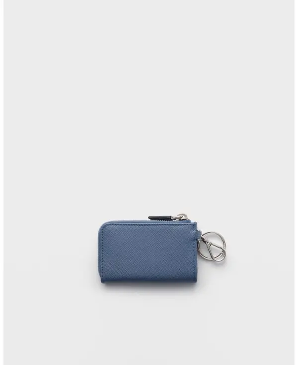 Prada Saffiano Leather Mini Pouch - Blue