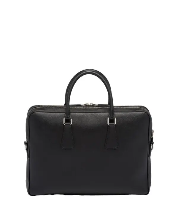 Prada Saffiano Leather Briefcase - Black