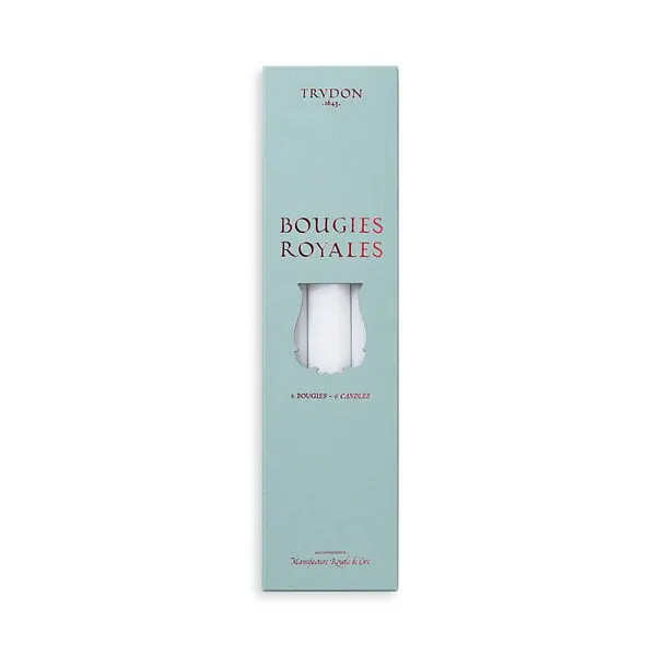 TRUDON Royale Taper Candles, Box Of 6 - White