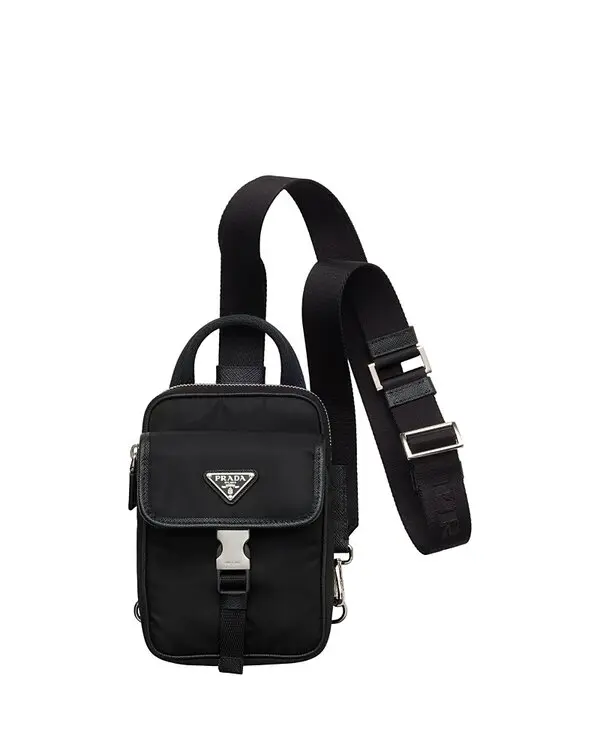 Prada Re-nylon And Saffiano Leather Smartphone Case - Black