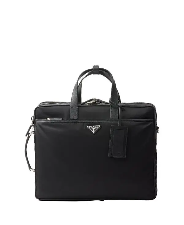 Prada Re-nylon And Saffiano Leather Briefcase - Black