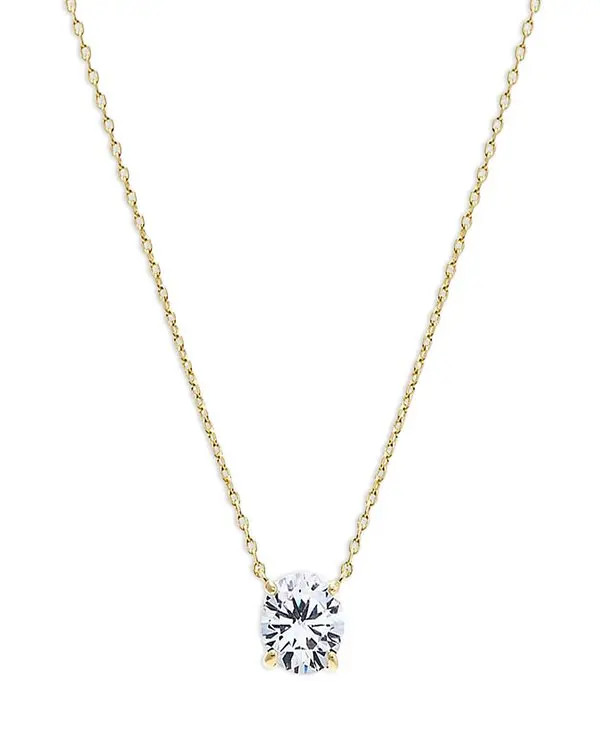 ADINA EDEN Cubic Zirconia Pendant Necklace - Gold