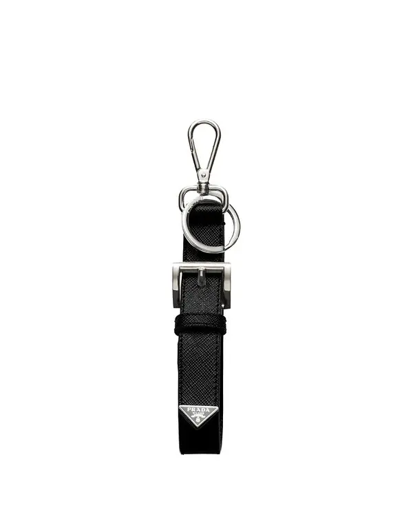 Prada Saffiano Leather Key Ring - Black