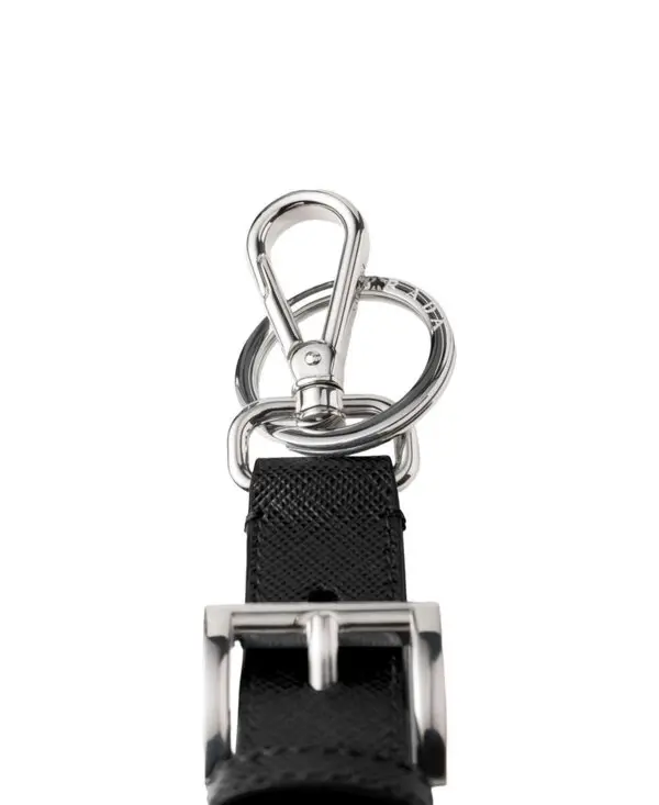 Prada Saffiano Leather Key Ring - Black