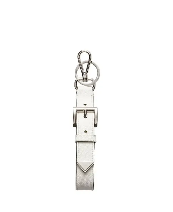 Prada Saffiano Leather Key Ring - White