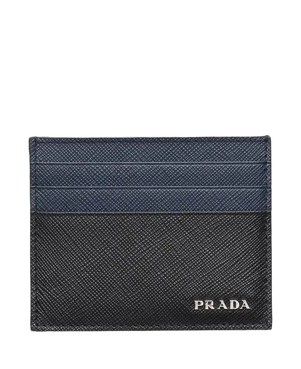 Prada Saffiano Leather Card Holder - Black