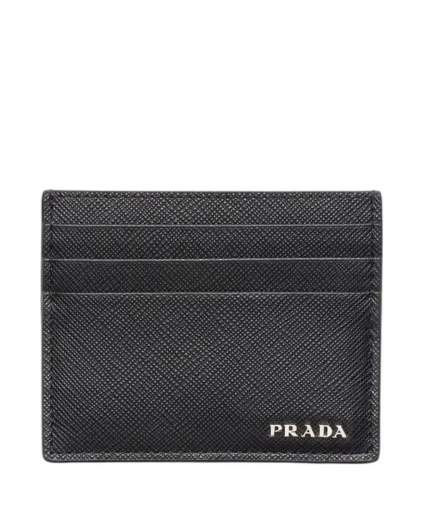 Prada Saffiano Leather Card Holder - Black
