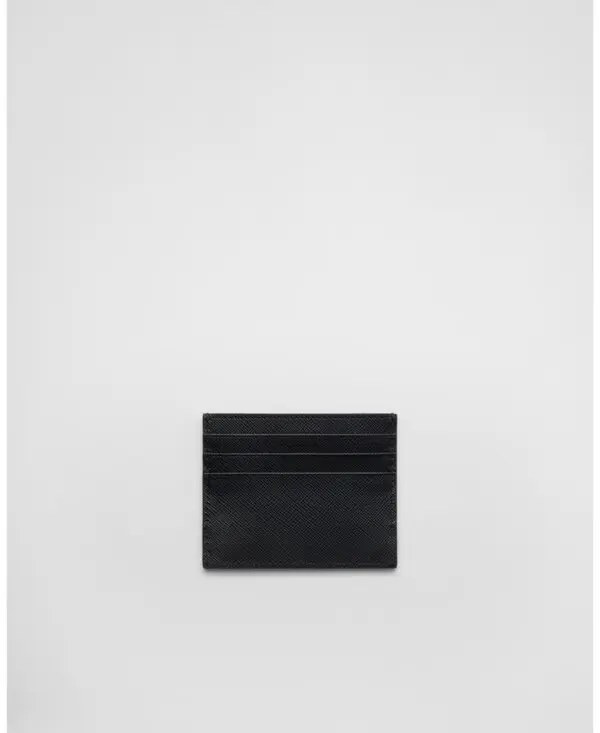 Prada Saffiano Leather Card Holder - Black