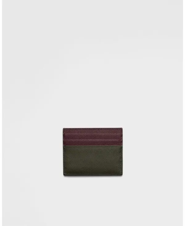 Prada Saffiano Leather Card Holder - Green